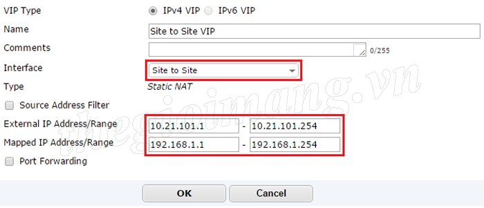 Cấu hình VPN Overlapping subnets trên Firewall Fortigate